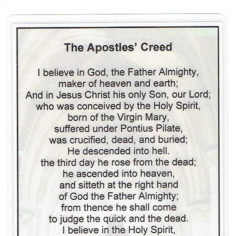 Apostles Creed Prayer Cards - Etsy