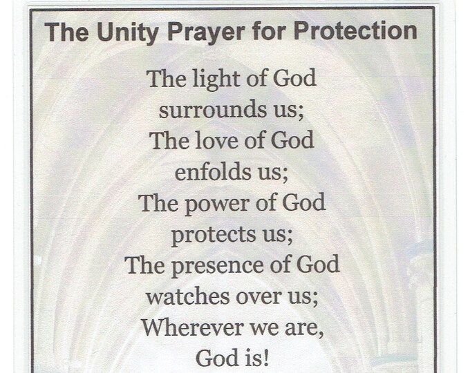 The Unity Prayer for Protection Flashcard - Laminated - Etsy