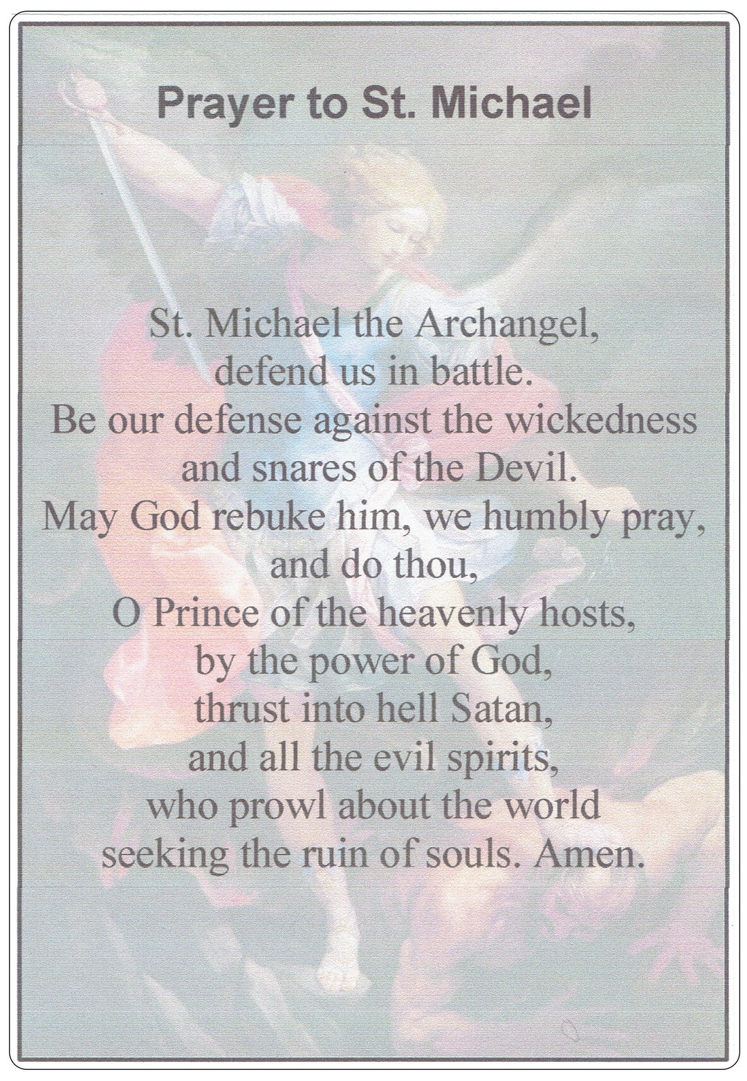 Laminated Prayer to St. Michael - Etsy