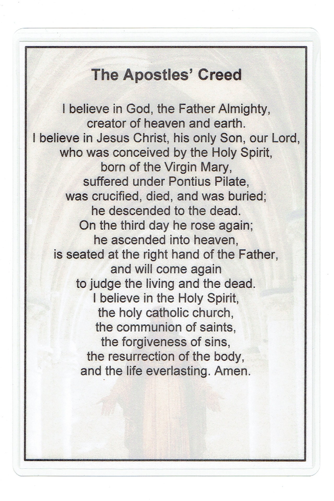 Laminated Apostles' Creed Flashcard - Ecumenical - Etsy