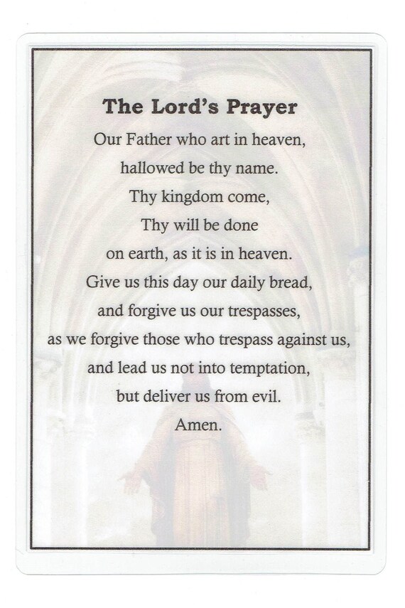 Laminated Lord's Prayer Flashcard Catholic | Etsy