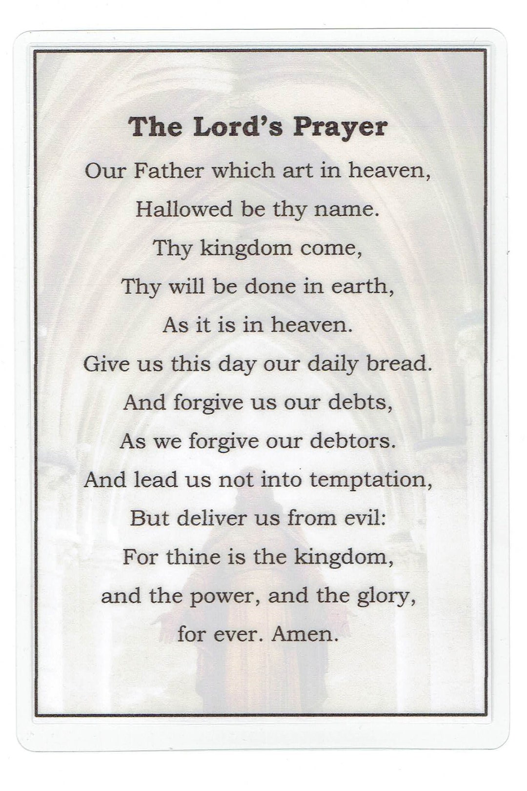 Laminated Lord's Prayer Flashcard - KJV - Etsy