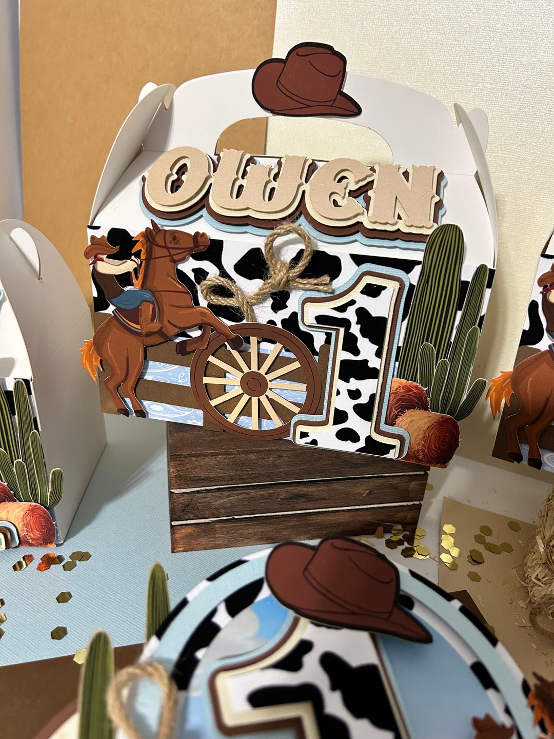 My First Rodeo Gable Party Favor Boxes - Etsy