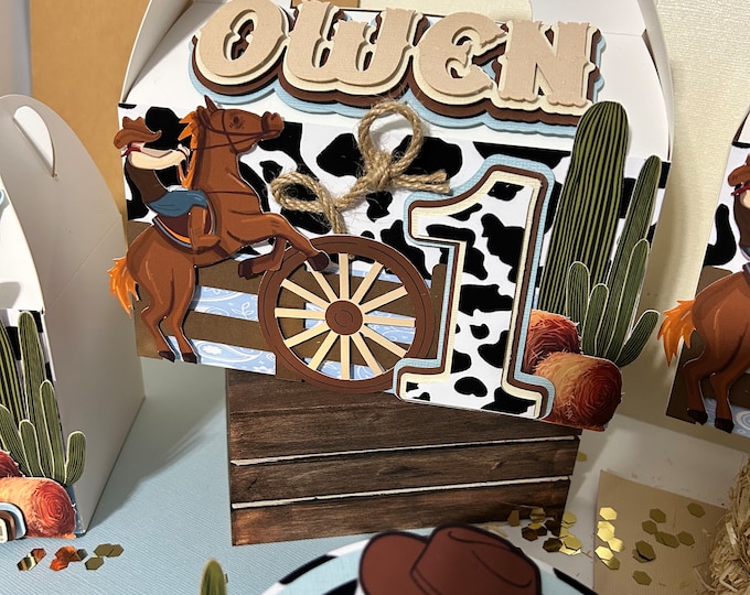 My First Rodeo Gable Party Favor Boxes - Etsy
