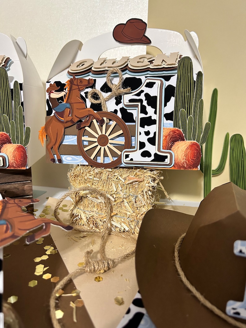 My First Rodeo Gable Party Favor Boxes - Etsy