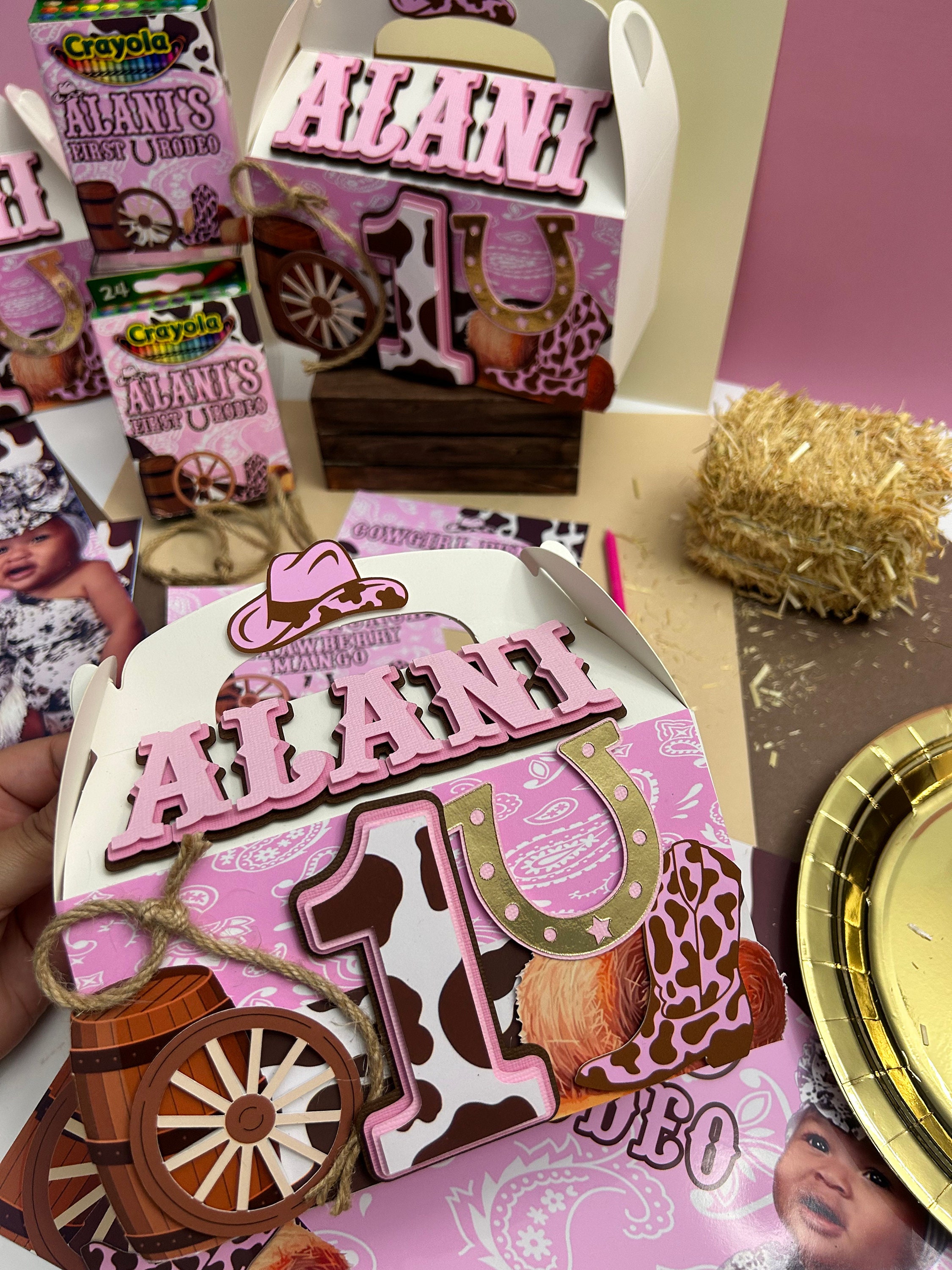 My First Rodeo Gable Party Favor Boxes for Girls - Etsy