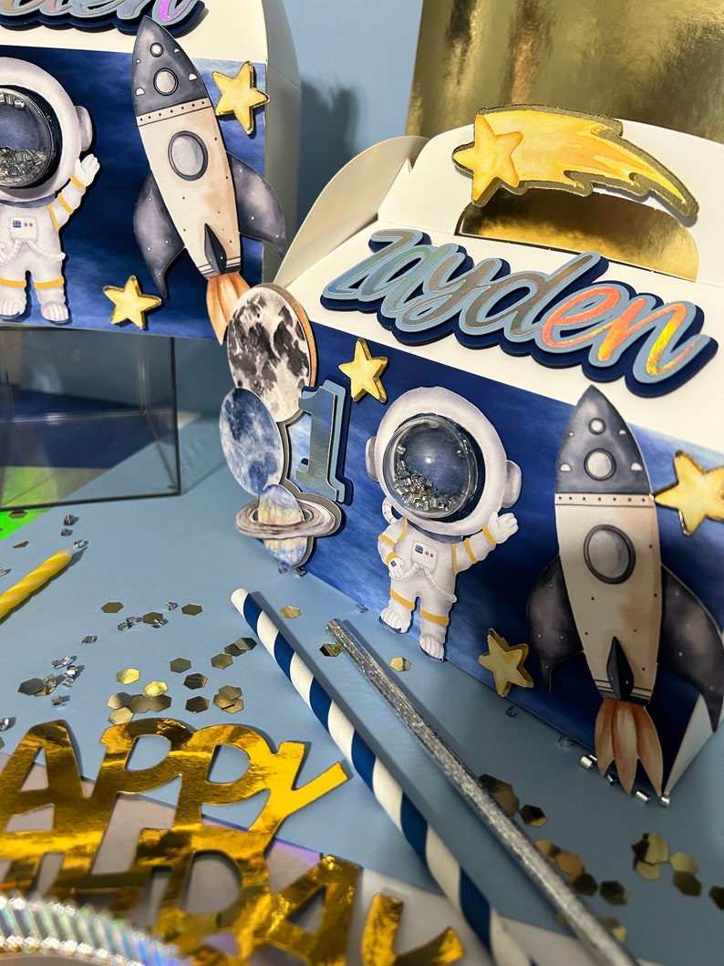 Space Theme Gable Party Favor Boxes - Etsy