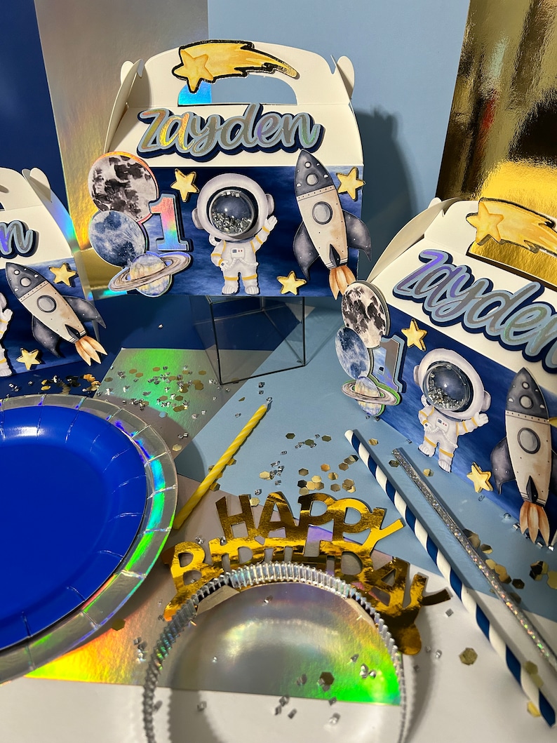 Space Theme Gable Party Favor Boxes - Etsy