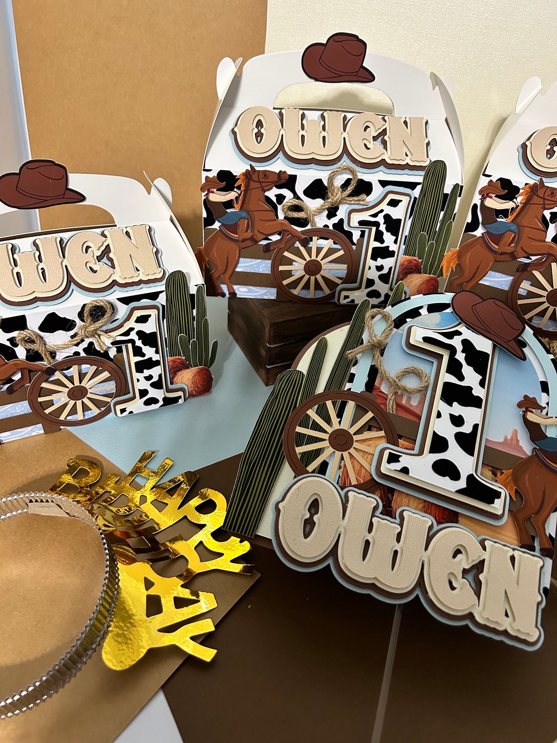 My First Rodeo Gable Party Favor Boxes - Etsy