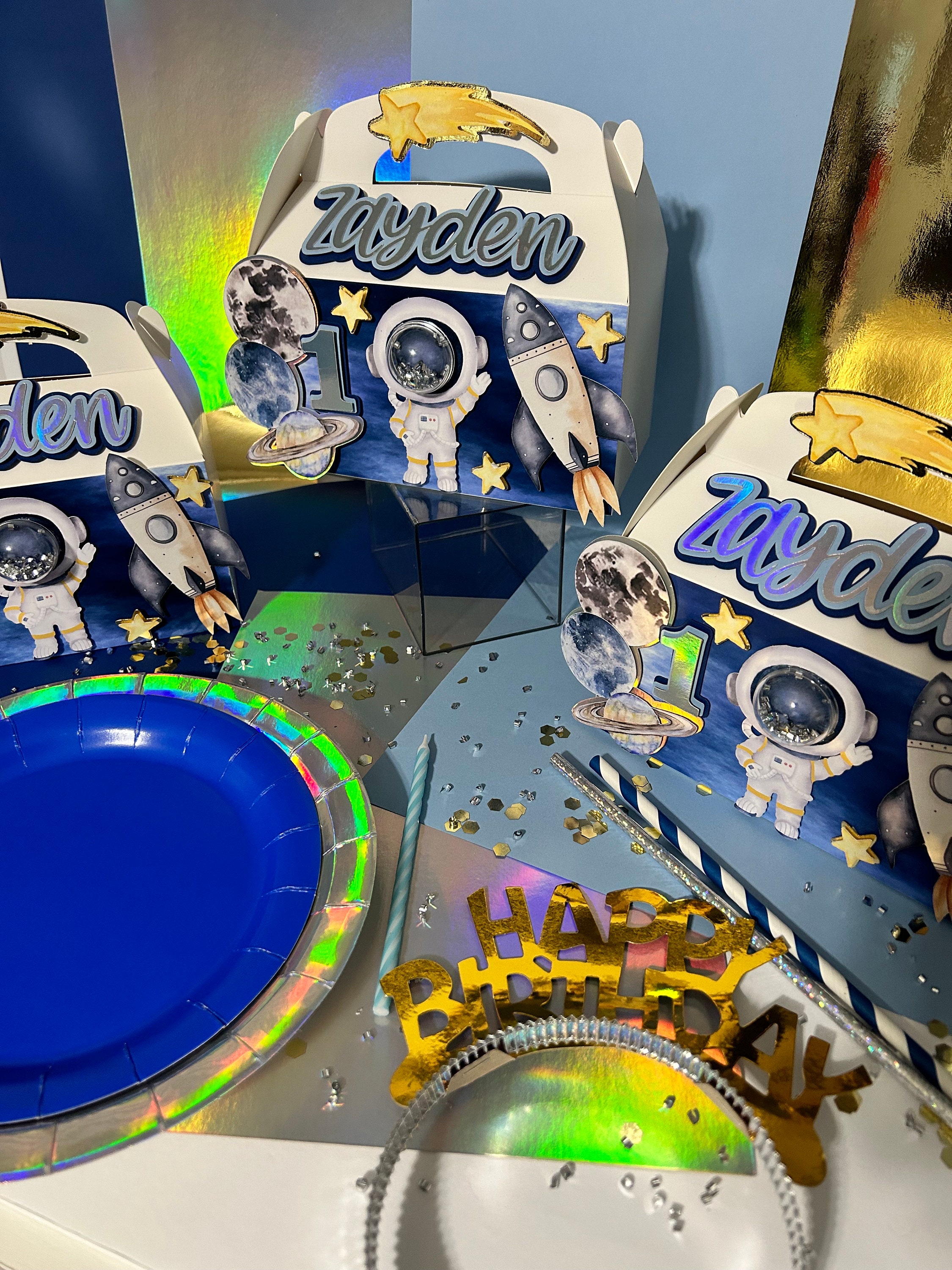 Space Theme Gable Party Favor Boxes - Etsy