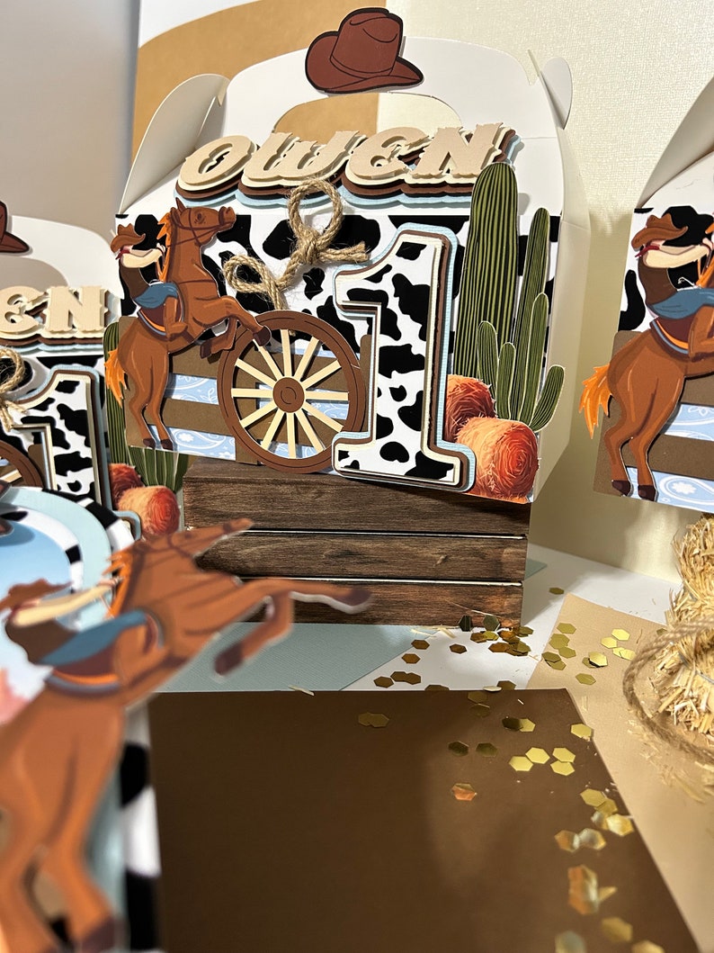 My First Rodeo Gable Party Favor Boxes - Etsy