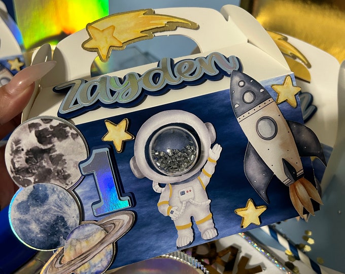 Space Theme Gable Party Favor Boxes - Etsy