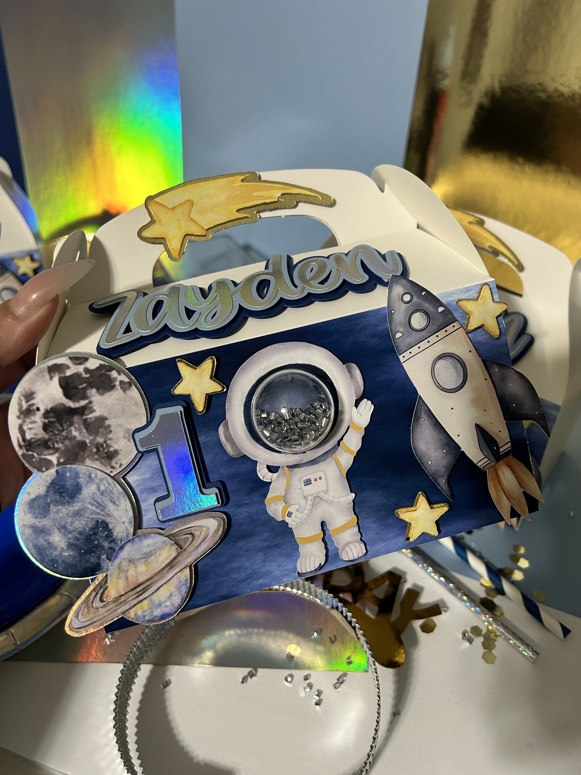 Space Theme Gable Party Favor Boxes - Etsy