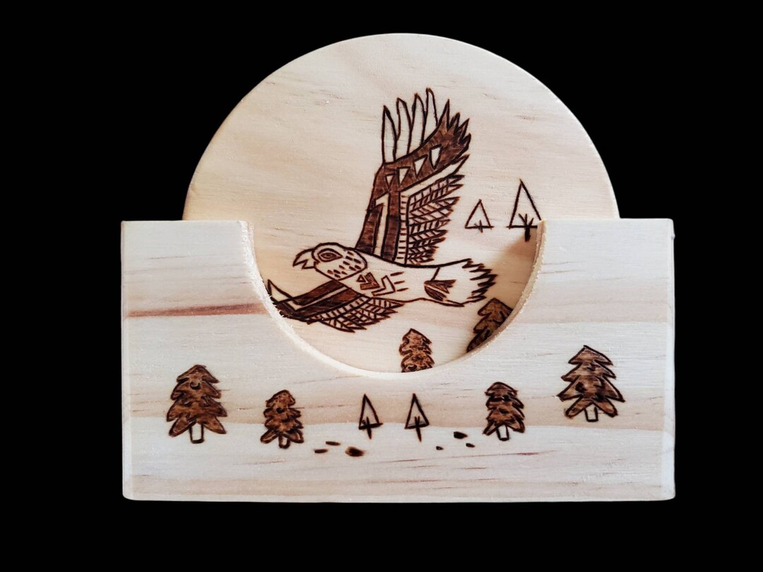Spirit of the Native Tribe Coaster Set. Coasters, Wood Burned by Hand ...