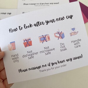 Printable Cup Care Card With Illustrations // 4 per Page US Letter & A4 ...