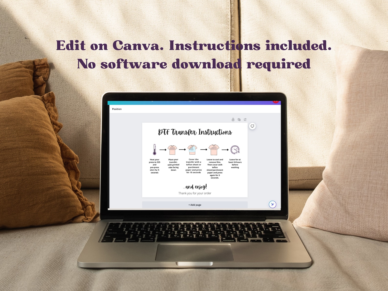 Editable DTF Transfer Instructions With Illustrations // Ready to Press ...