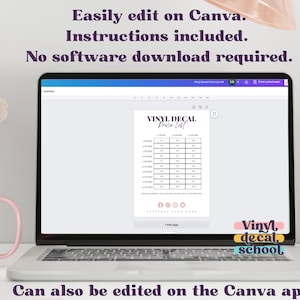Editable Vinyl Pricing List // Easy to Read Vinyl Decal Pricing Chart ...