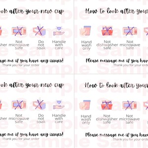 BUNDLE Care Card and Vinyl Instructions With Icons // US Letter & A4 ...