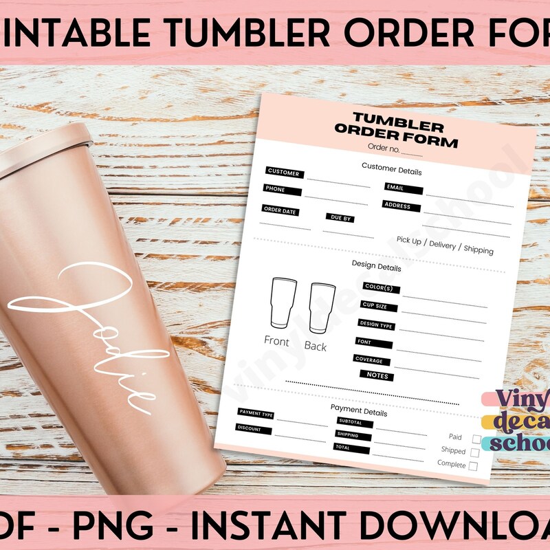 Cup Order Form - Etsy