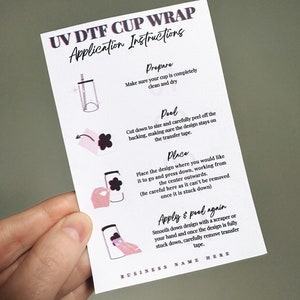 Editable UV-DTF Application Card With Illustrations // UVDTF ...