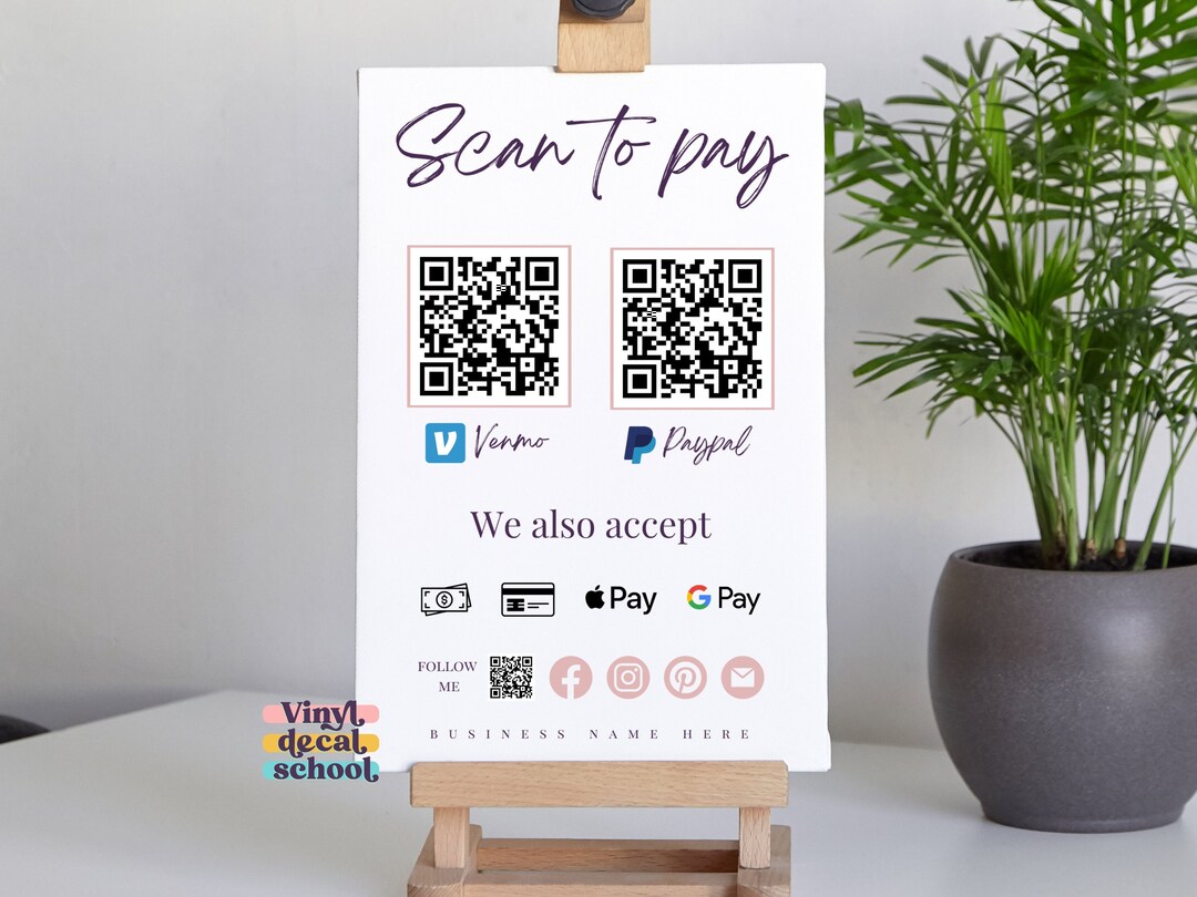 Editable Scan to Pay Template Sign // Printable Scan to Pay QR Code ...