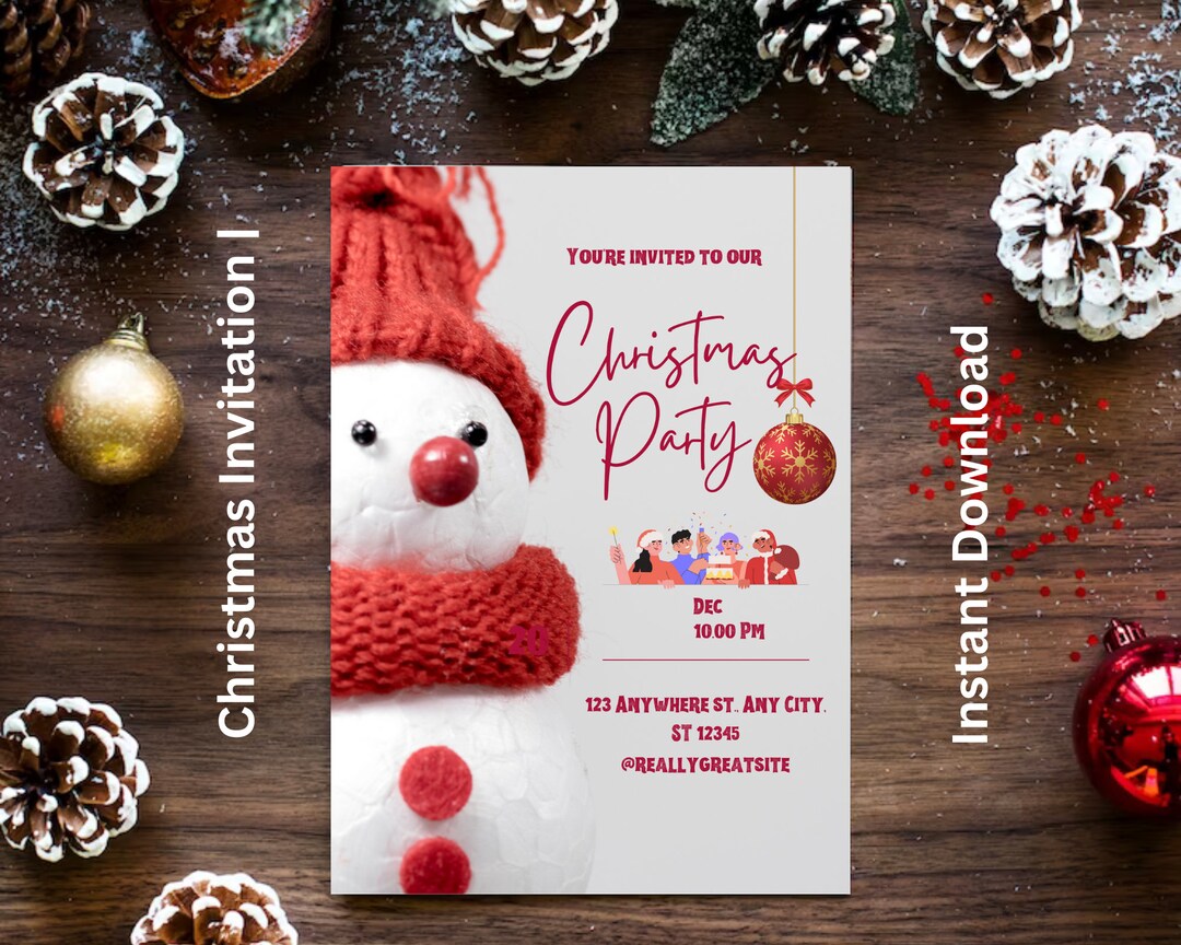 Christmas Party Invitation, Christmas Party Invite, Christmas Party ...