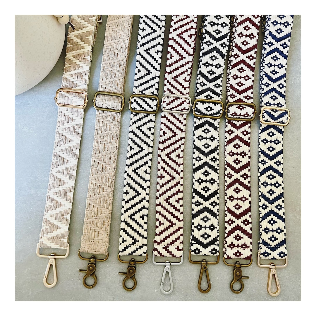 Soft Woven Purse Straps, 1 1/2” Wide Adjustable Crossbody Strap, Hippie ...