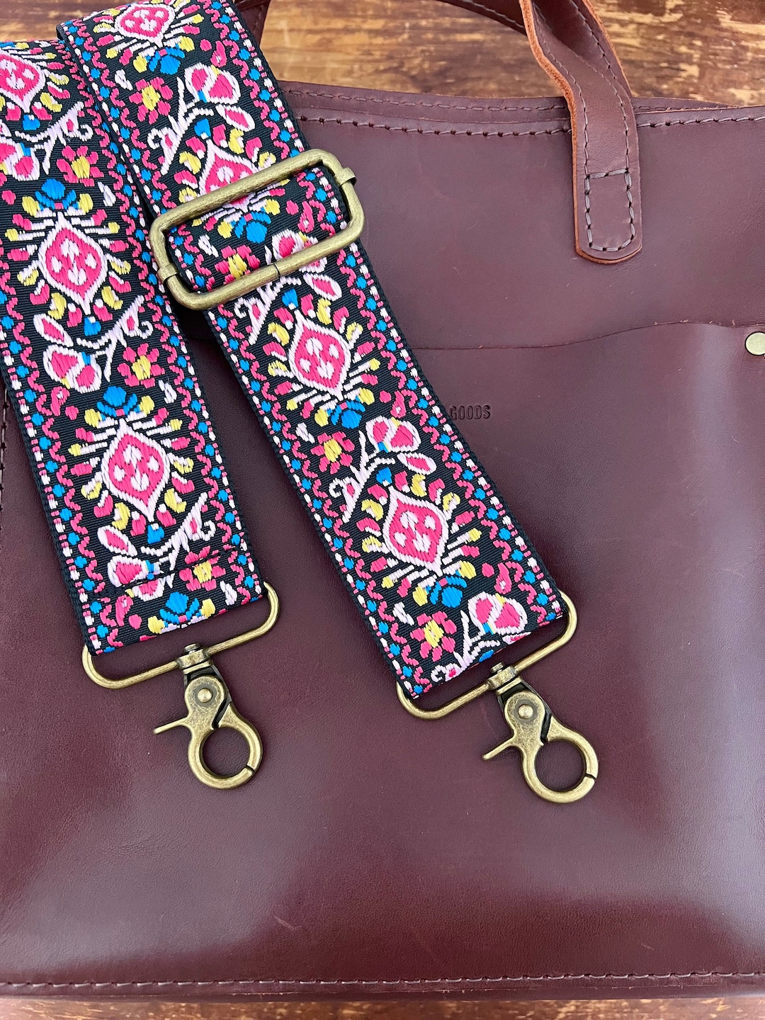 Pink Floral Purse Strap 2 Wide Adjustable Crossbody Bag - Etsy