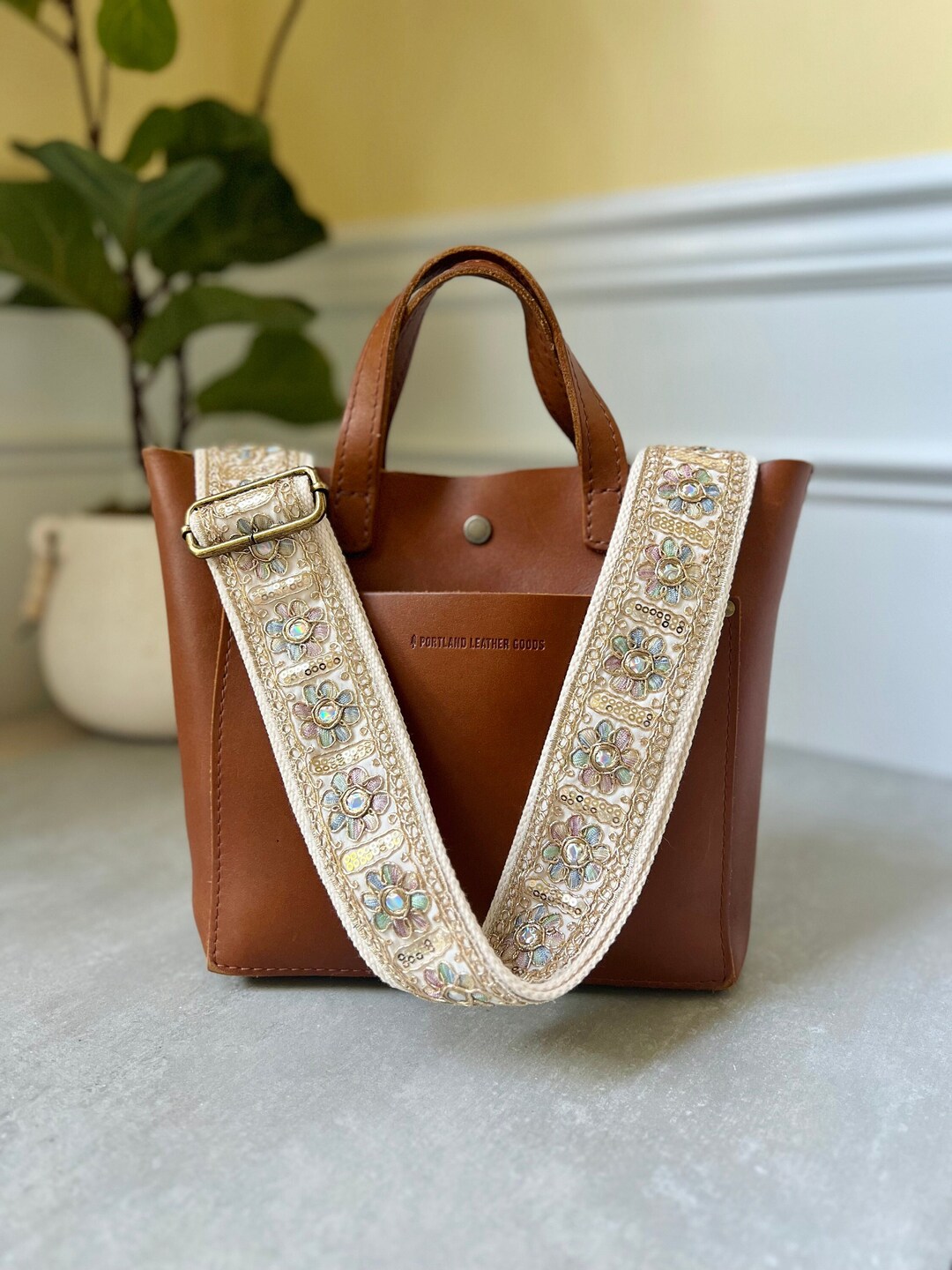 Gold Lace and Sequin Floral Embroidered Bag Strap, Boho Purse Strap, 2 ...