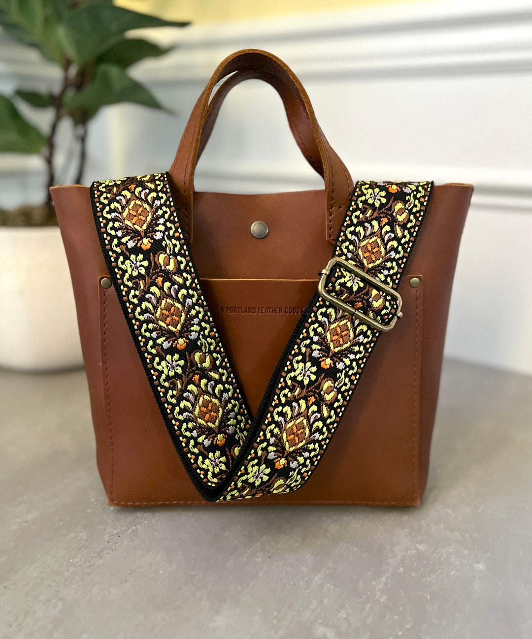 Yellow Floral Purse Strap, 2" Wide Adjustable Crossbody Bag Strap ...