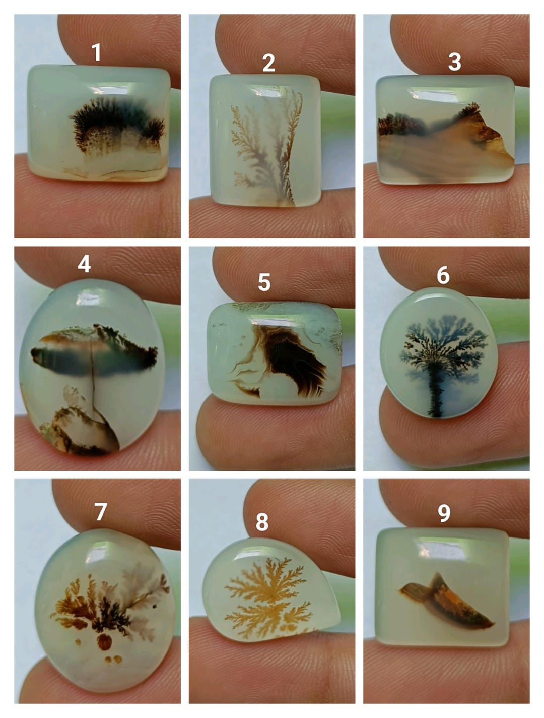 Aaa+++top Natural Shazar Dendrite Gemstone Flat Cabochon UNIQUE~ Shazar ...