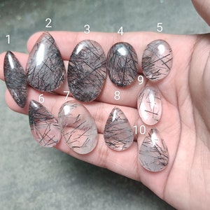 Black Rutile Quartz Cabochons Gemstones sku-4.5.t - Etsy
