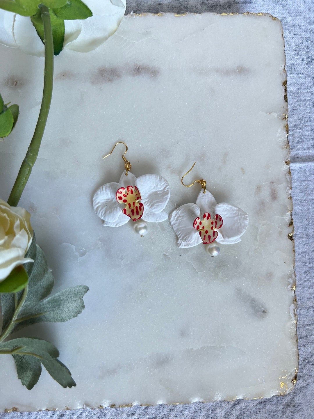 Elegant Pearl Orchid With Lab Grown Pearl - Etsy