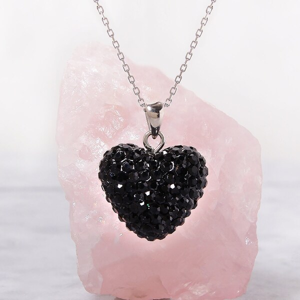 Pave Crystal Heart Necklace - Etsy