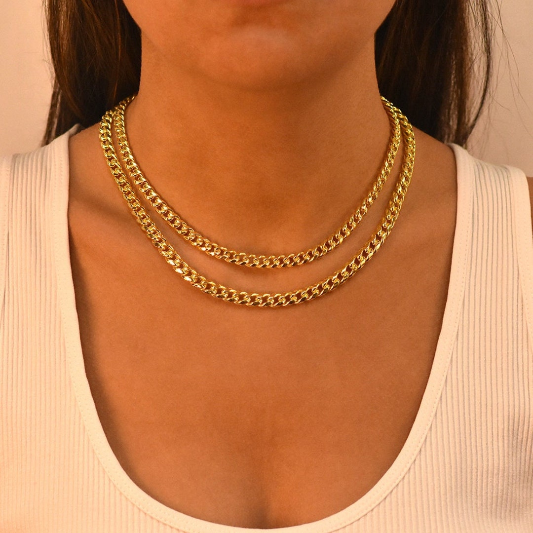 7MM Miami Cuban Chain Box Clasp Chain Solid Yellow Gold Clad - Etsy