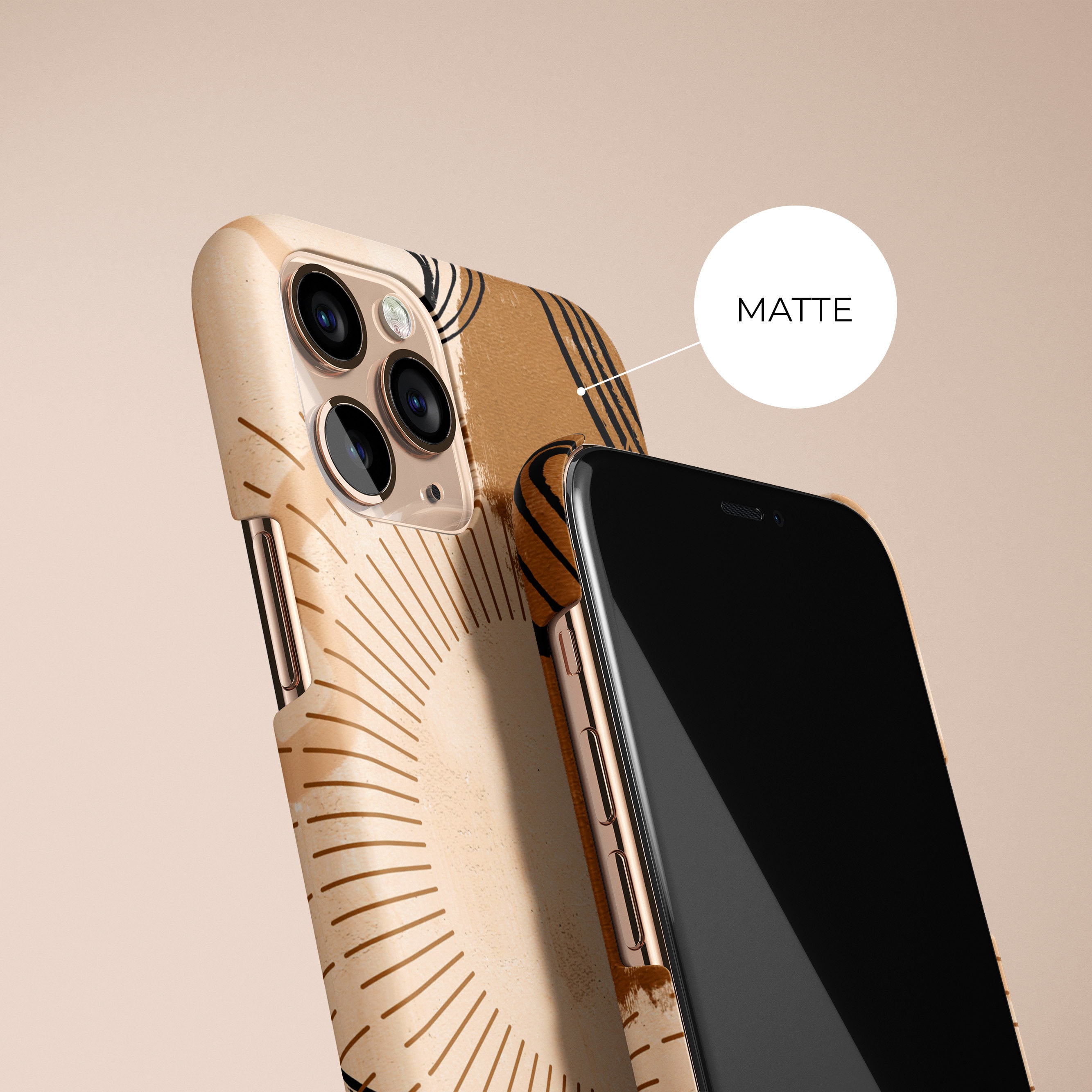 Designer Aesthetic Beige & Brown Phone Case Iphone 13 Case | Etsy