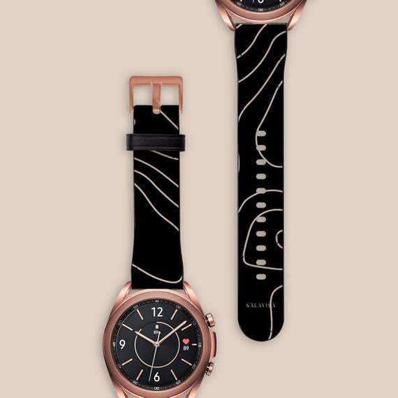 Black Topographic Map Samsung Galaxy Watch Strap 40mm 41mm - Etsy