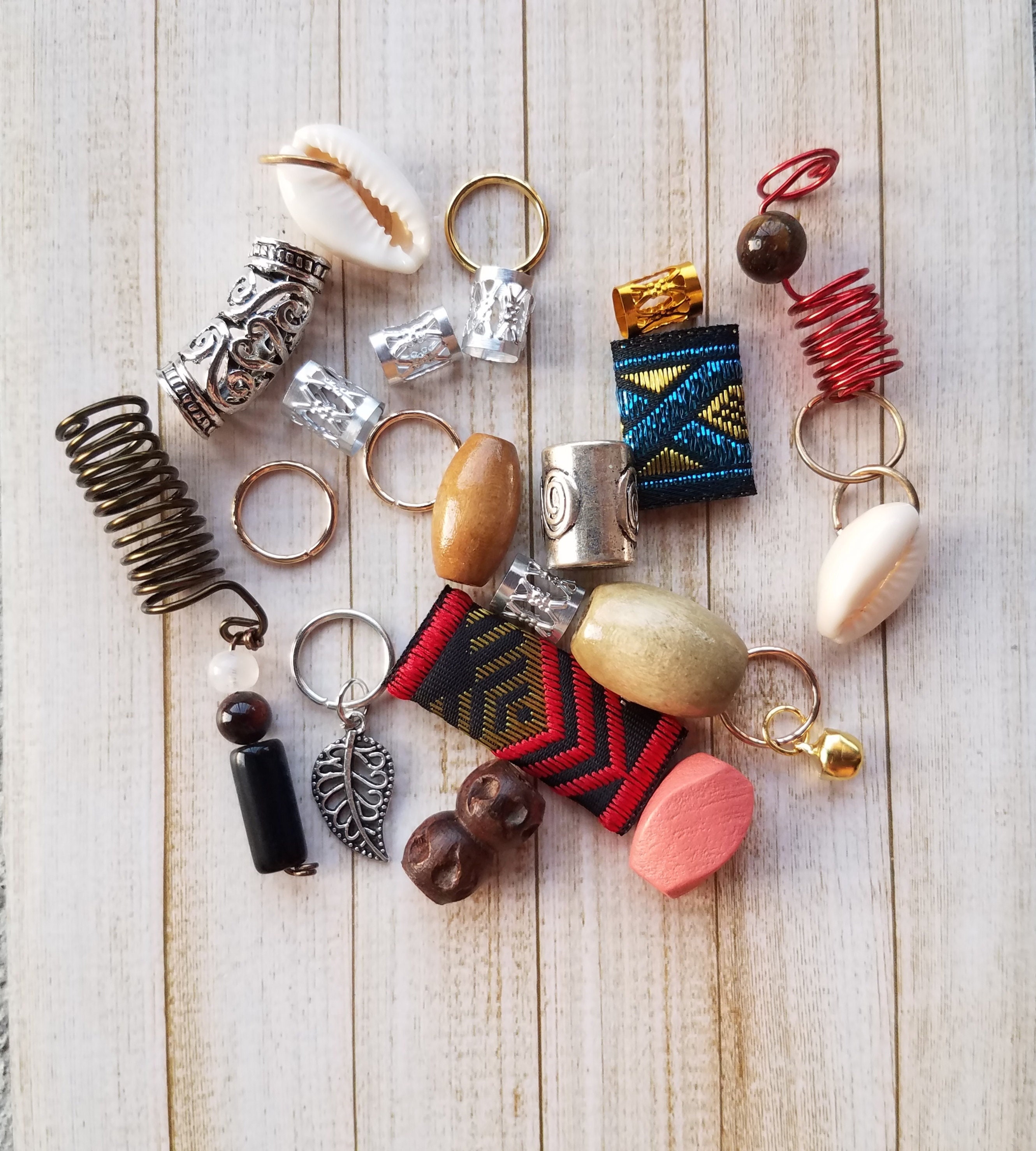 10-20 Assorted Loc Cuffs, Dreadlock Beads, Hair Accessories, Braid ...