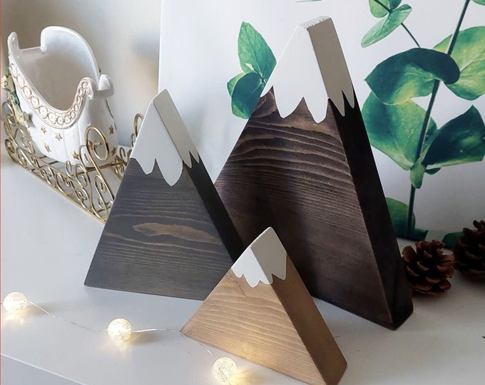 Modern Mountain Shelf Decor, Home Decor, Nursery Decor, Nature Wood ...