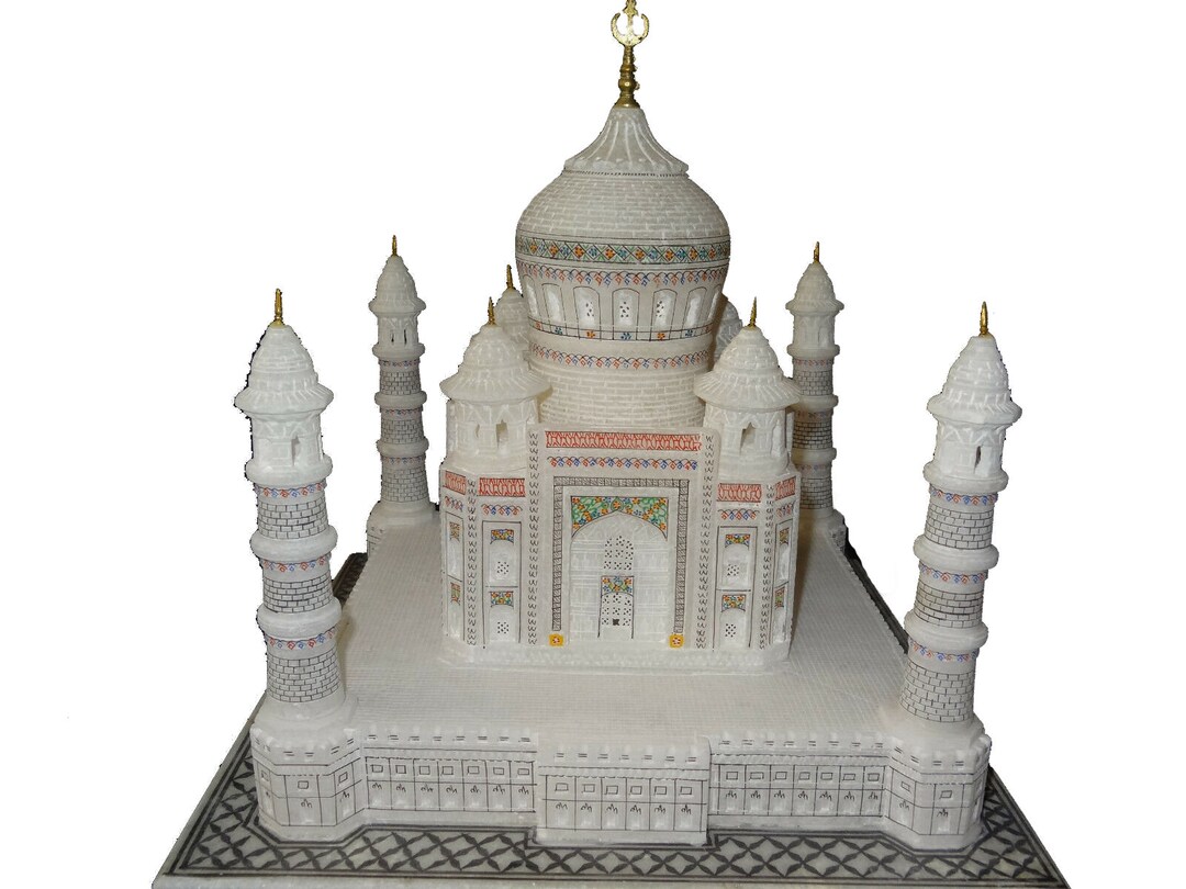 14 Inches Elegant Detachable Marble Taj Mahal Statue Hand Carving Work ...
