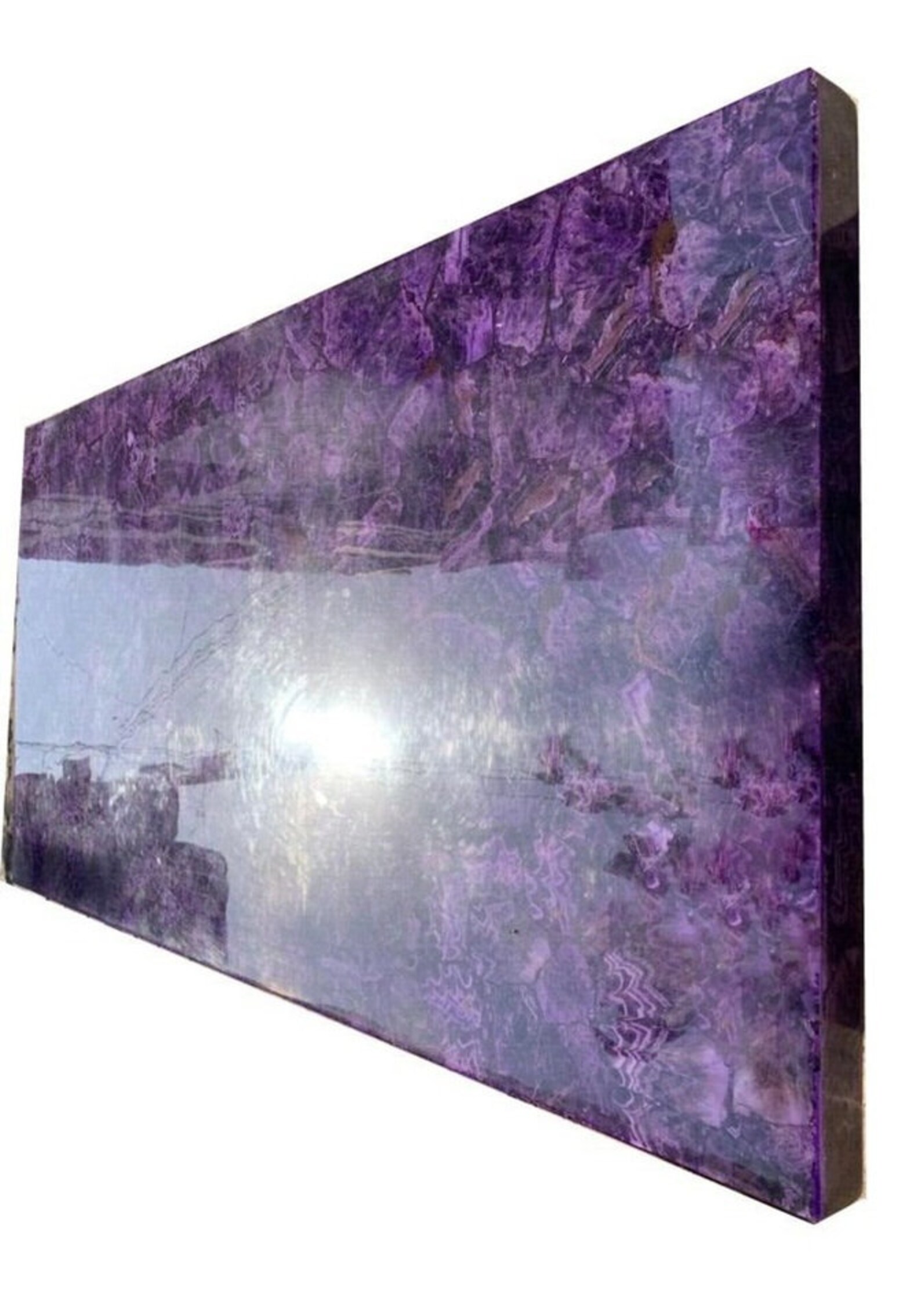 Natural Amethyst Stone Dining Table Top Rectangle Stone Lawn Patio ...