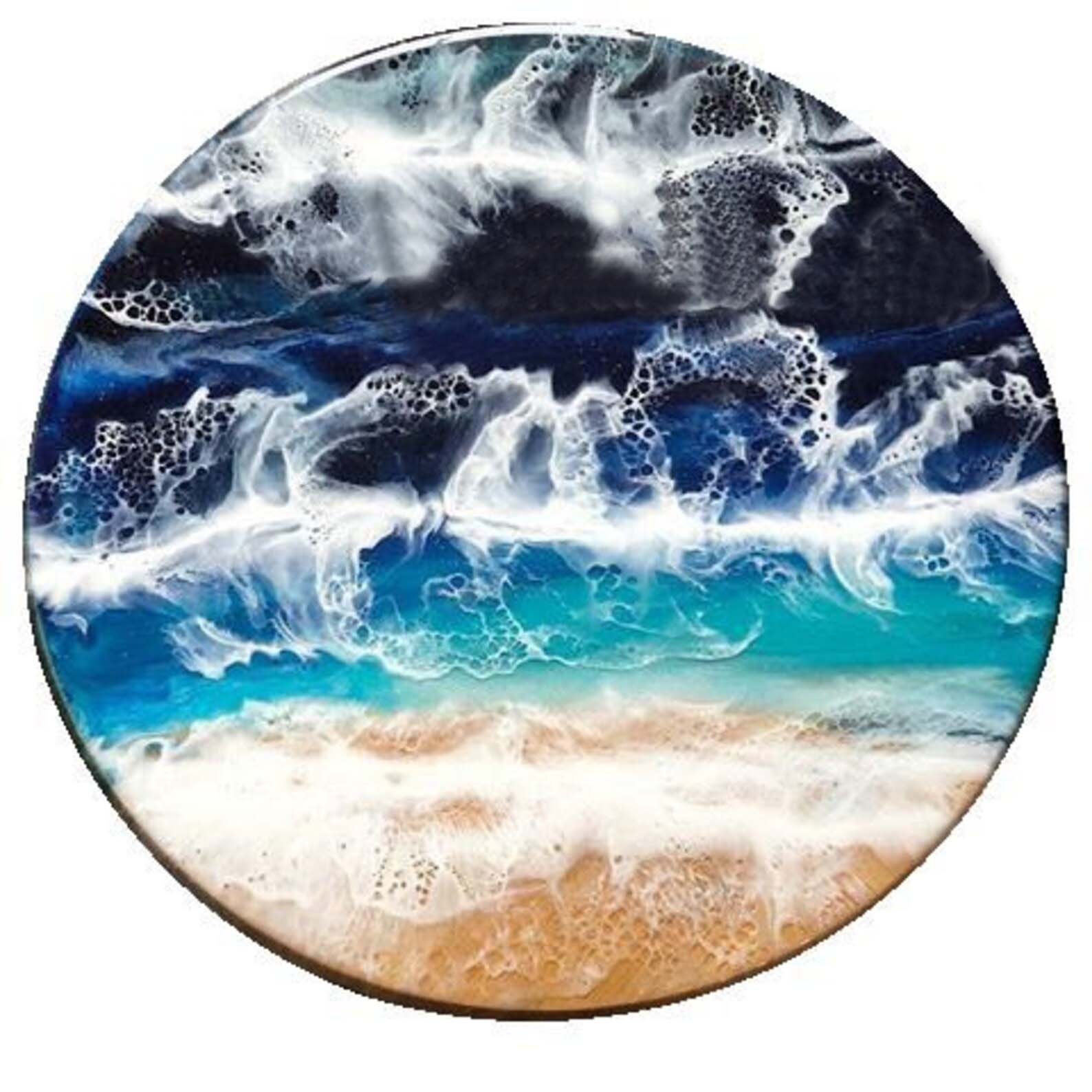 Ocean Wave Round Epoxy Coffee Table Tops Handmade Furniture - Etsy