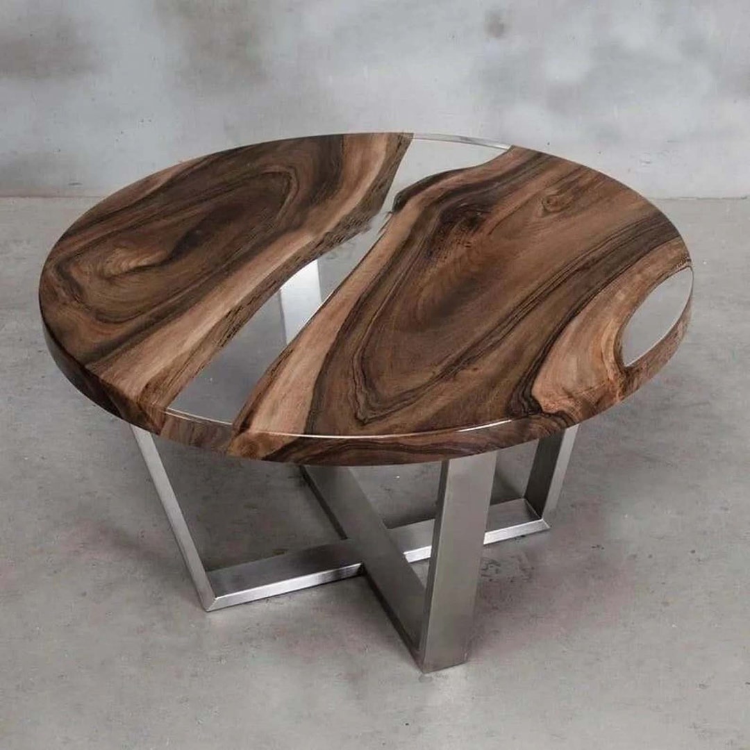 Clear Epoxy Ressin Center Sofa Coffee Table Top Handmade Furniture ...