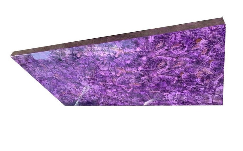Natural Amethyst Stone Dining Table Top Rectangle Stone Lawn Patio ...