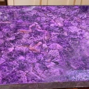 Natural Amethyst Stone Dining Table Top Rectangle Stone Lawn Patio ...