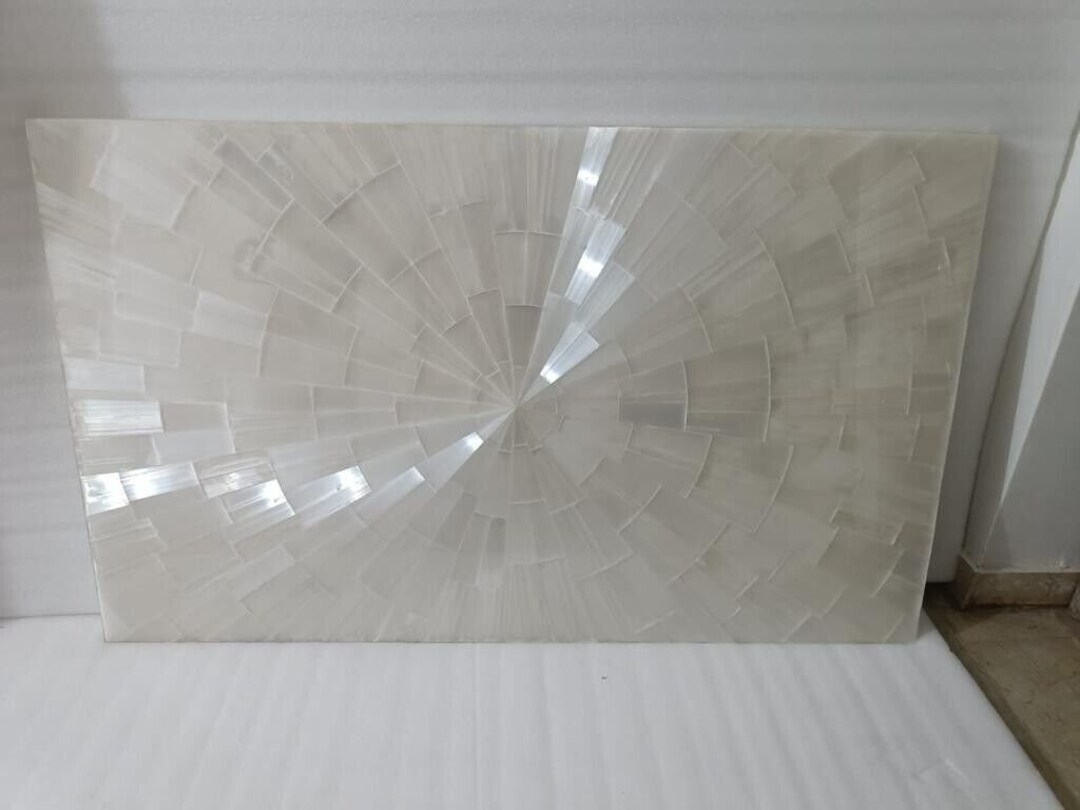 Rectangle Selenite Gemstone Dining Table Crystal Healing - Etsy