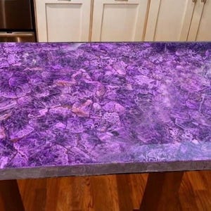 Natural Amethyst Stone Dining Table Top Rectangle Stone Lawn Patio ...