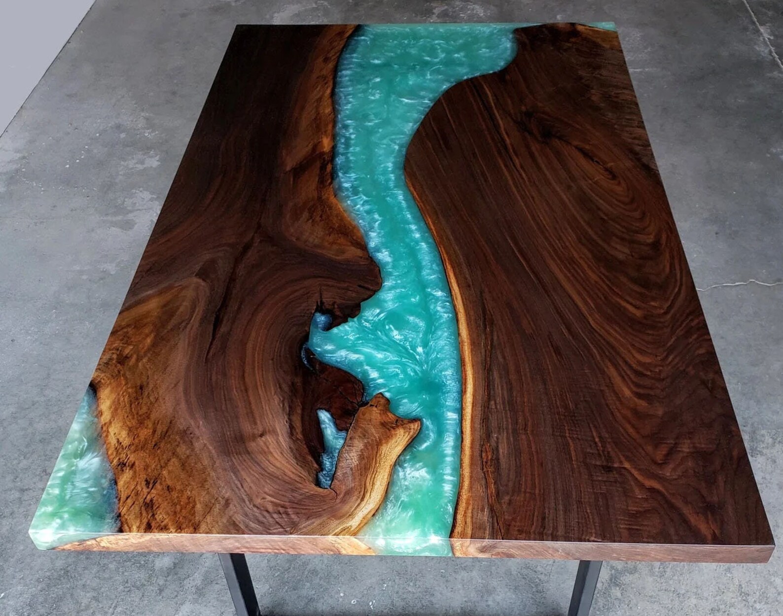 Epoxy Resin Sofa Center Table Blue Resin Dining Table River - Etsy