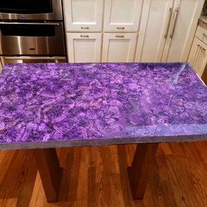 Natural Amethyst Stone Dining Table Top Rectangle Stone Lawn Patio ...