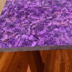 Natural Amethyst Stone Dining Table Top Rectangle Stone Lawn Patio ...